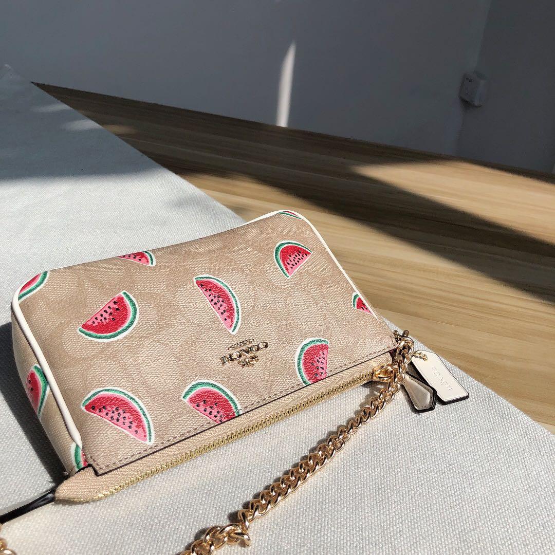 Coach Mini Watermelon Underarm Shoulder Chain Bag, Women's Fashion ...