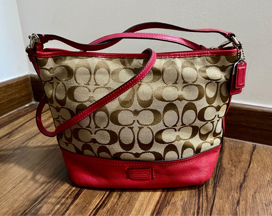Coach signature monogram sling bag, Luxury, Bags & Wallets on Carousell