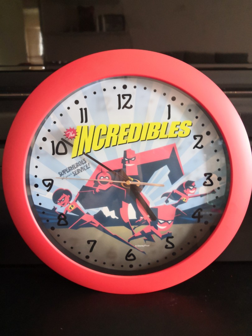 Disney Pixar The Incredible Wall Clock, Furniture & Home Living ...