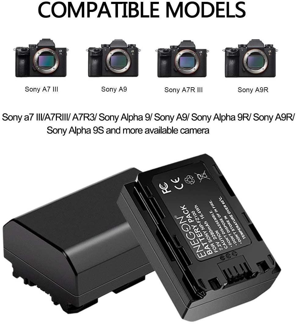 ENEGON Replacement Battery (2-Pack) and Smart LED Dual Charger for Sony ...