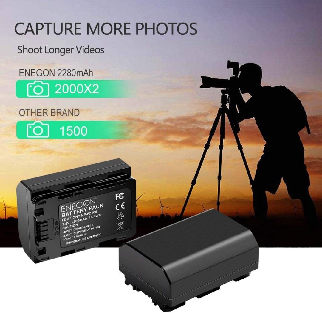 ENEGON Replacement Battery (2-Pack) and Smart LED Dual Charger for Sony ...