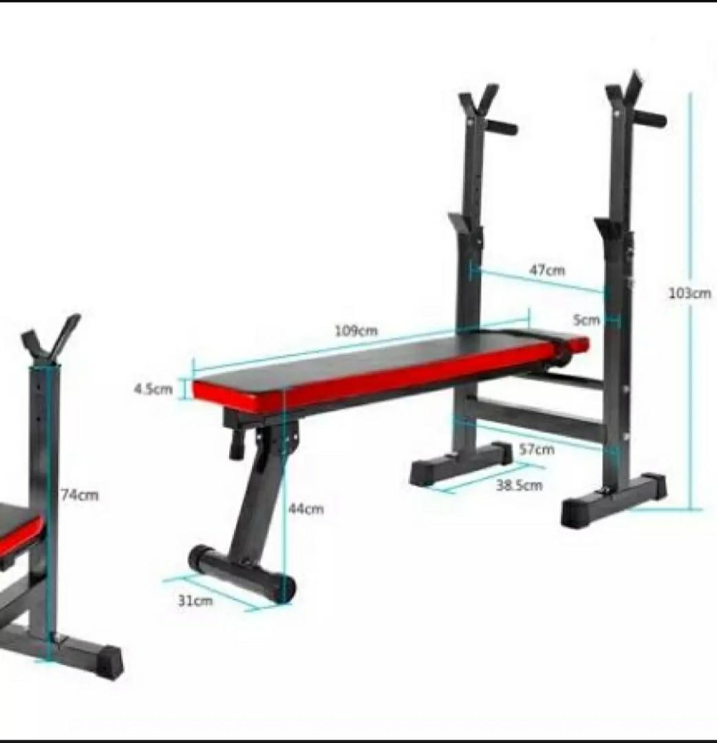 Foldable Workout Bench and Rack, Sports Equipment, Exercise & Fitness ...