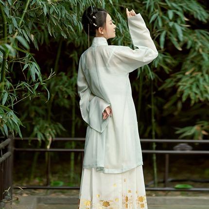 HANFU Traditional Ming Style Top - Mint Green, Women's Fashion, Tops ...