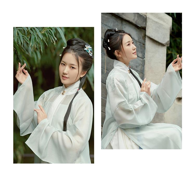 HANFU Traditional Ming Style Top - Mint Green, Women's Fashion, Tops ...