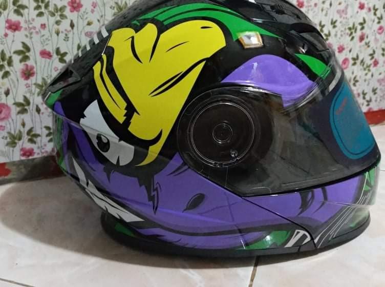 Helmet Zebra Couple Modular Dual Visor, Motorbikes, Motorbike Parts ...