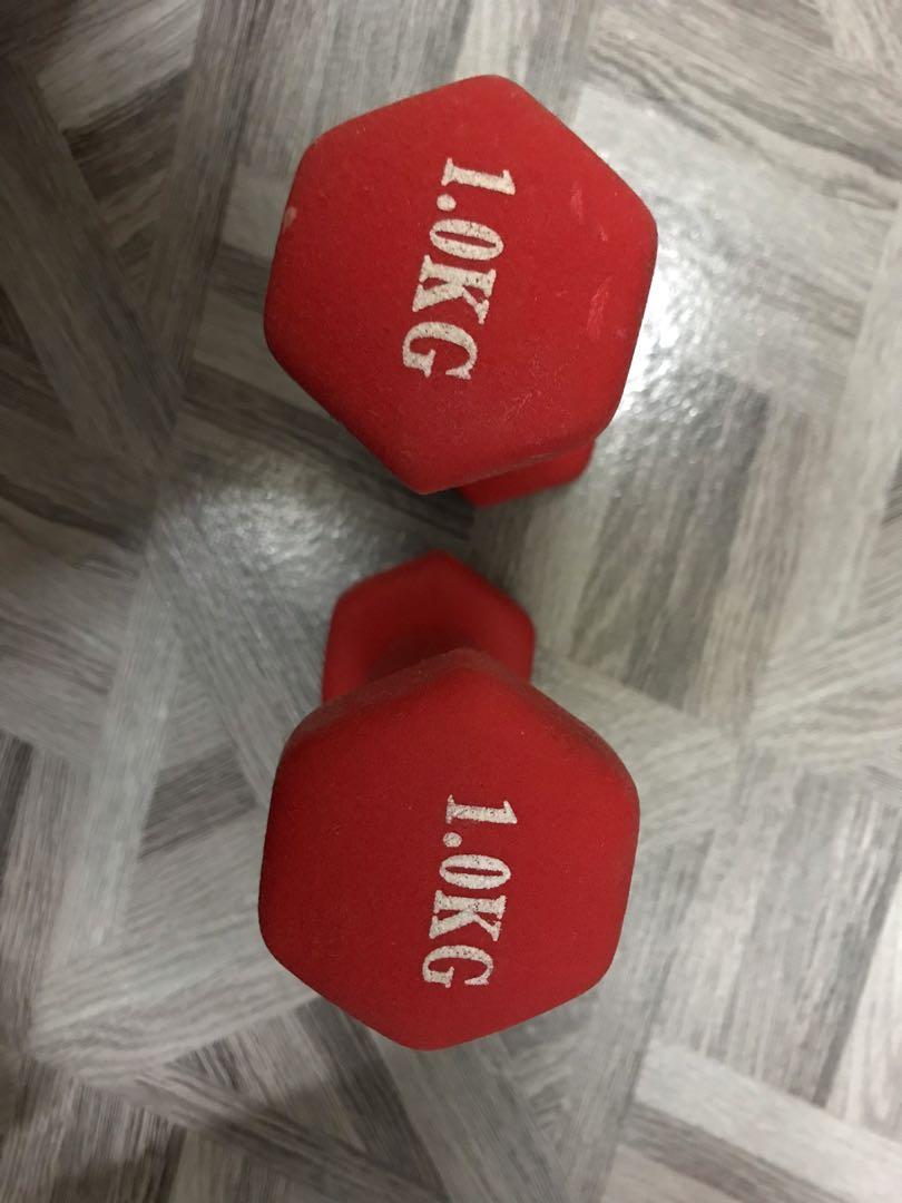 Hexagon Weight Training Dumbbell Workout Exercise 2 pcs 1 Kg, Sports ...