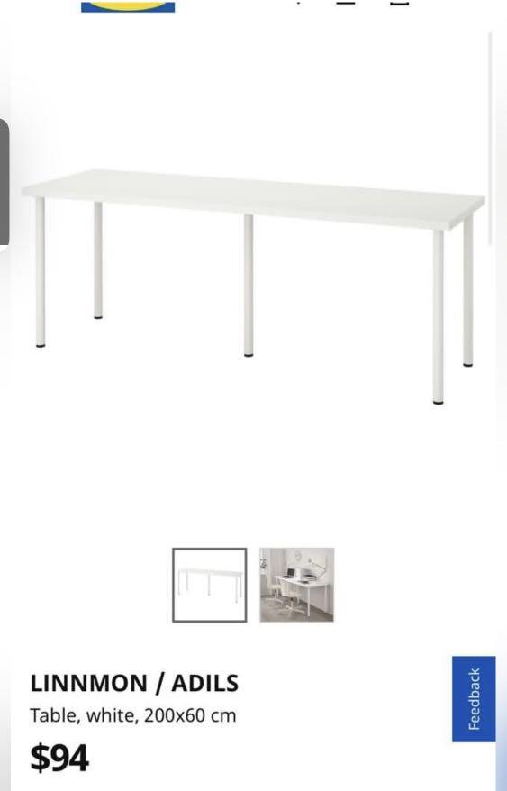 Ikea Two metre table, Furniture & Home Living, Furniture, Tables & Sets ...