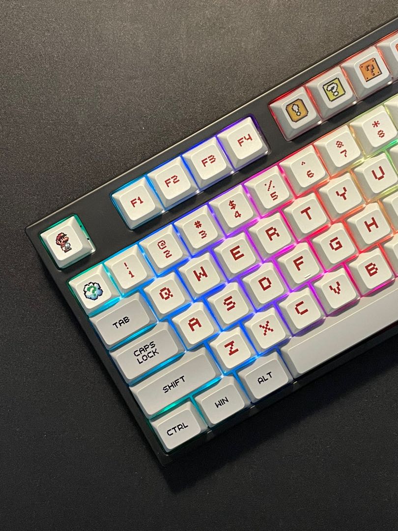 Mario Themed TKL Custom Hotswap Wireless Keyboard - FREE RGB MOUSEPAD ...