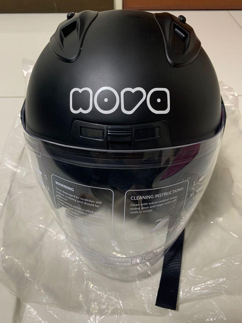 Nova Dot Helmet (Matt Black), Motorcycles, Motorcycle Apparel on Carousell