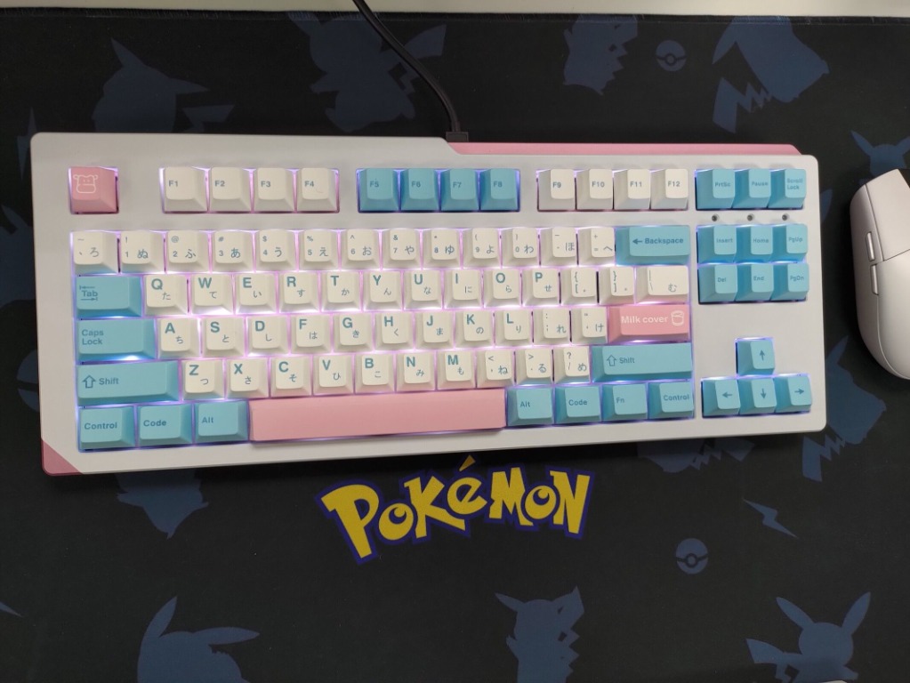 PBT Keycaps GMK Noel Light White Pink Blue Inspired pastel colorway ...