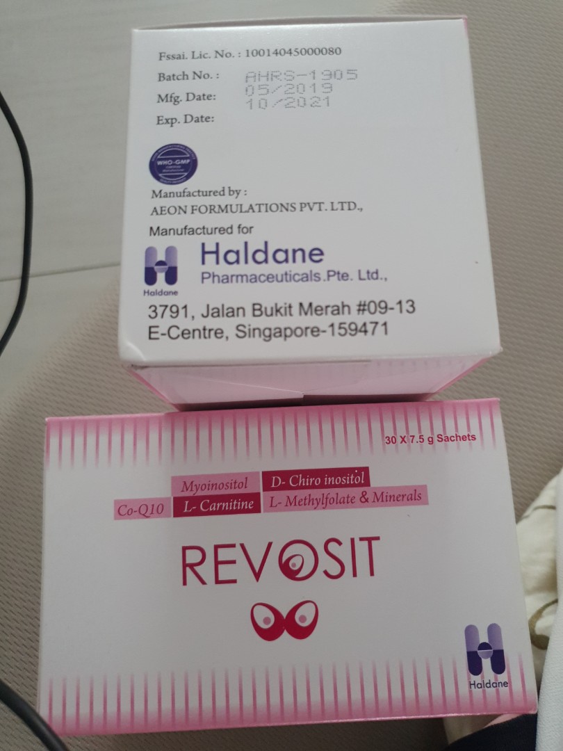 Revosit (Myoinositol/Co-Q10) Supplement PCOS 30 sgd each, Health ...