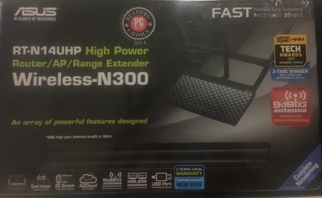ASUS RT-N14UHP Wireless N300 High Power Router/AP/Range Extender ...