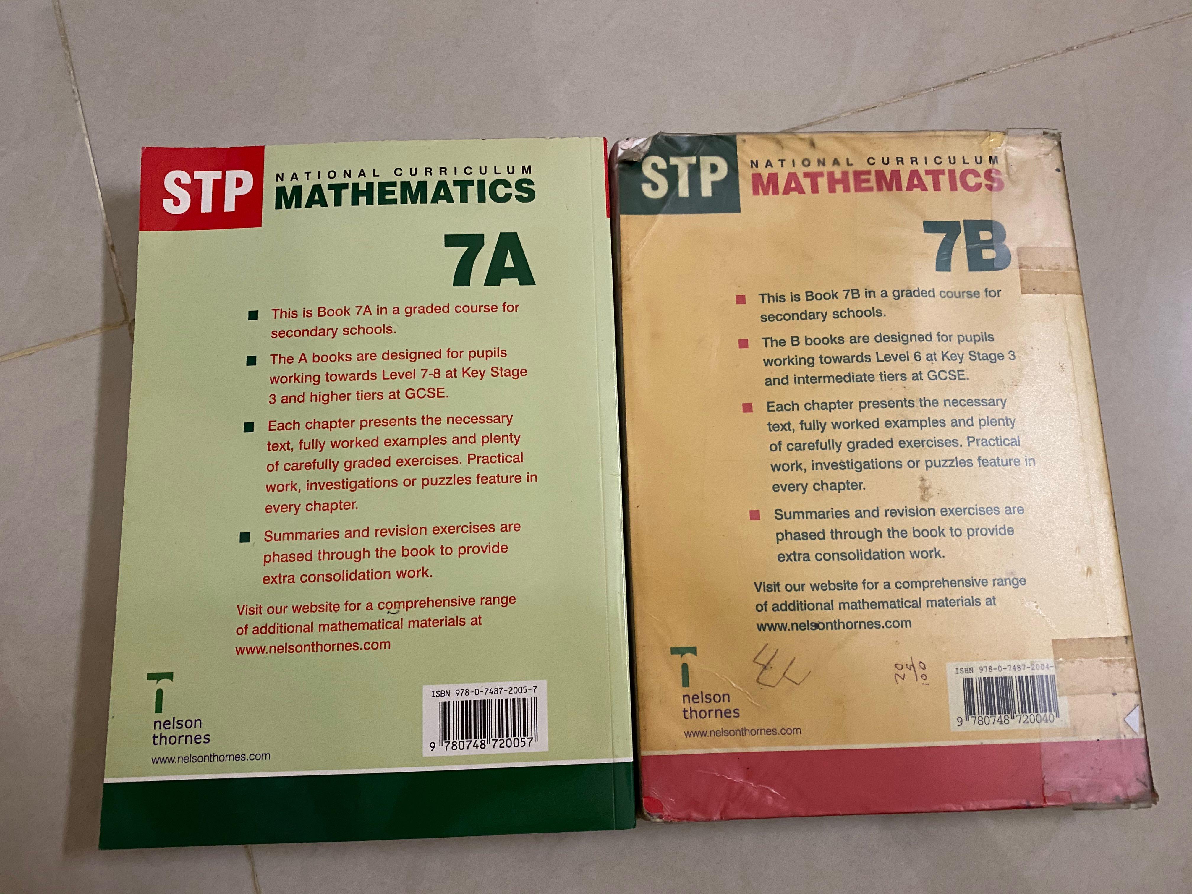 STP Mathematics 7A & 7B, Hobbies & Toys, Books & Magazines, Textbooks ...