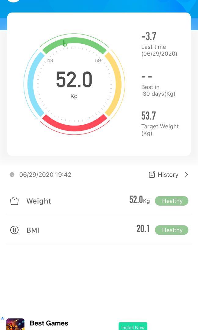 Valore smart weighing scale (used). Takes weight, metabolism, bone mass ...