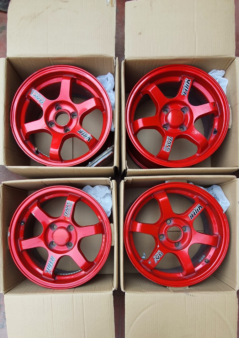 15" TE37 Mags, Car Parts & Accessories, Mags and Tires on Carousell
