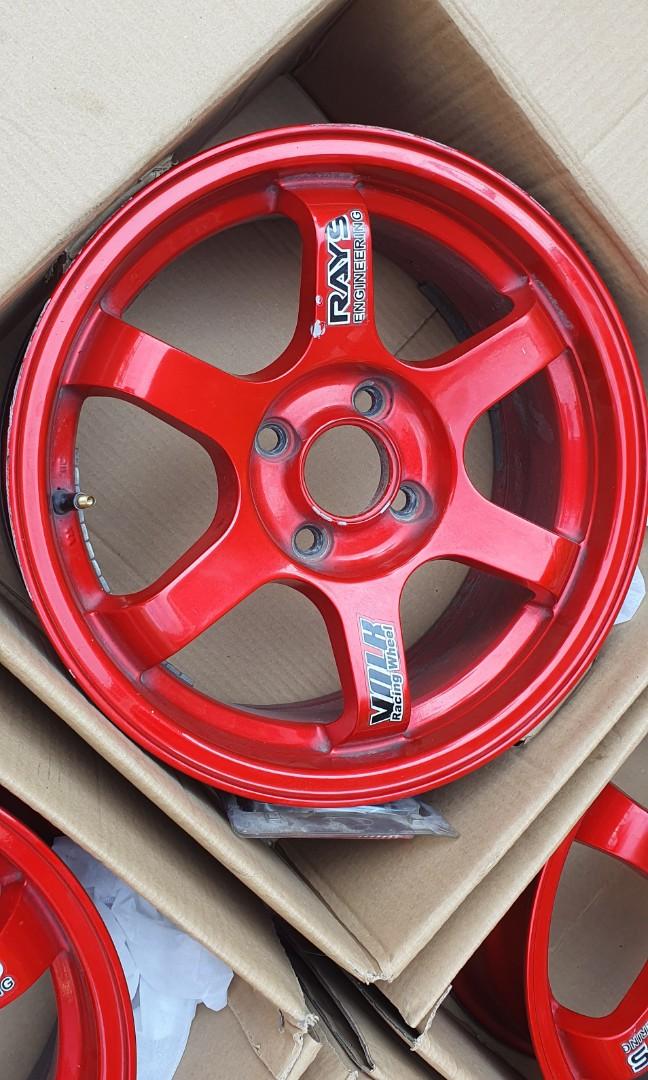 15" TE37 Mags, Car Parts & Accessories, Mags and Tires on Carousell