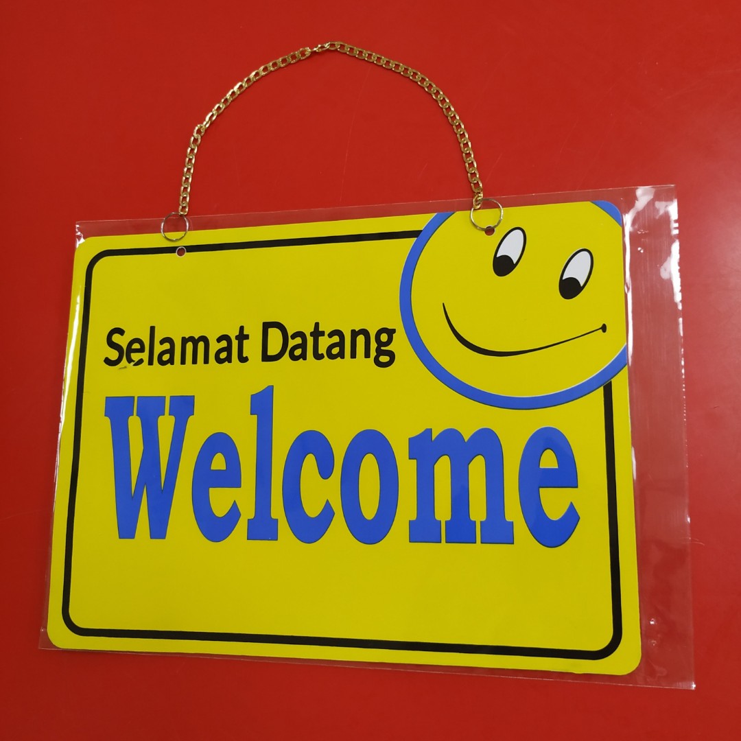 2in1 A4 Size Thank You Please Come Again & Welcome Sign Selamat Datang ...