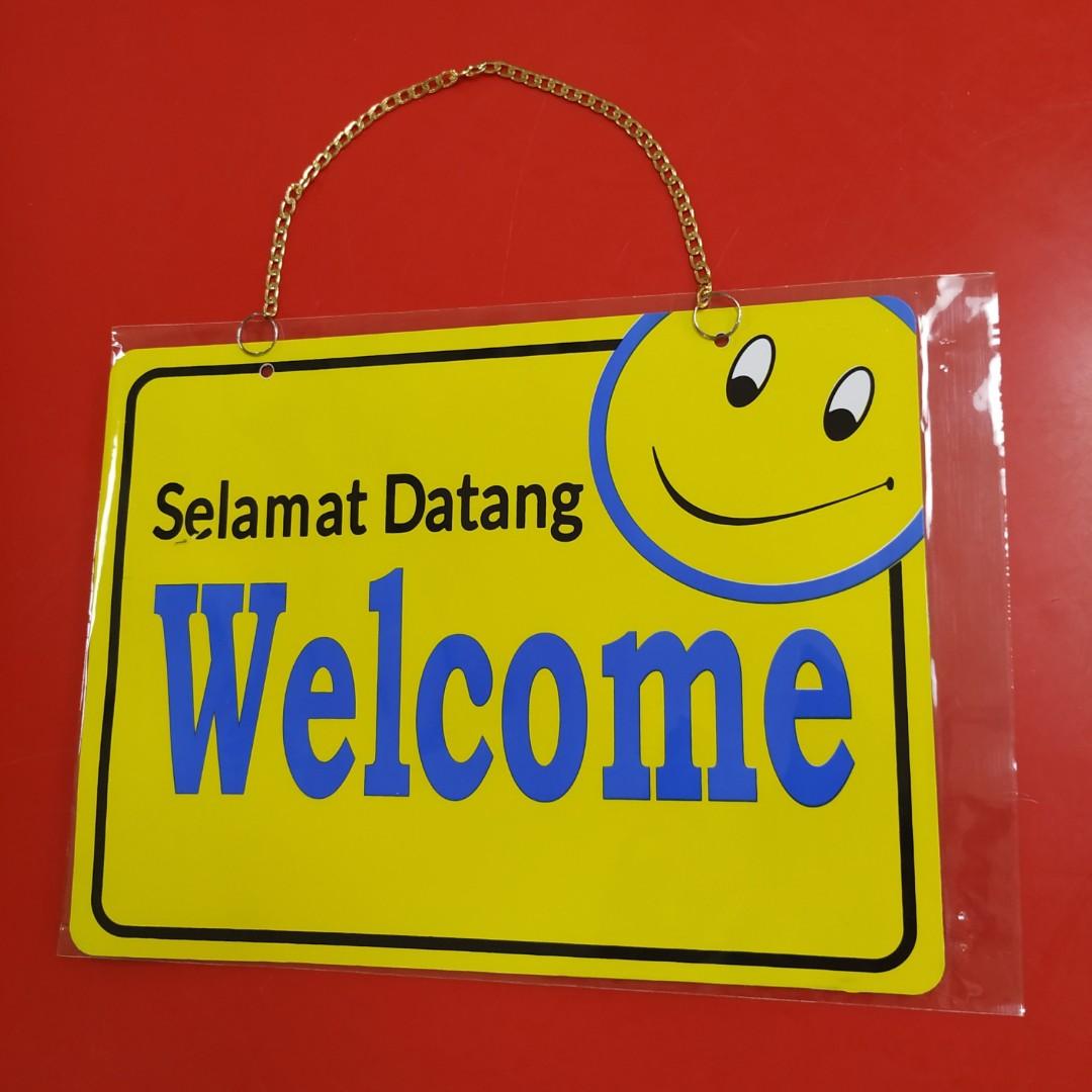 2in1 A4 Size Thank You Please Come Again & Welcome Sign Selamat Datang ...