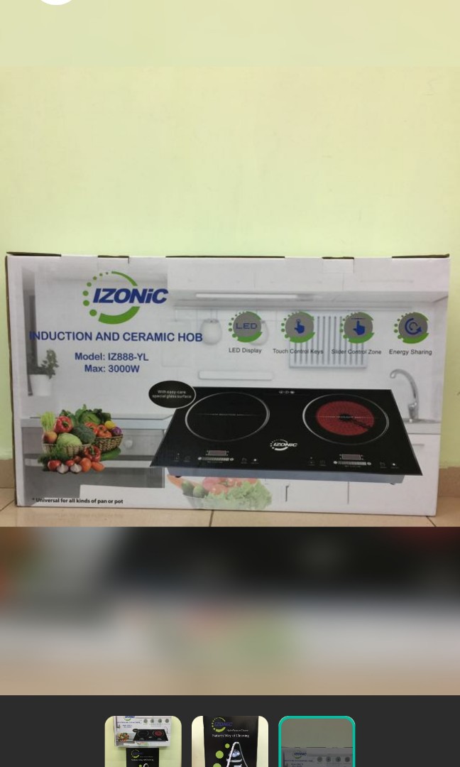 Izonic induction and ceramic hob, TV & Home Appliances, Kitchen ...