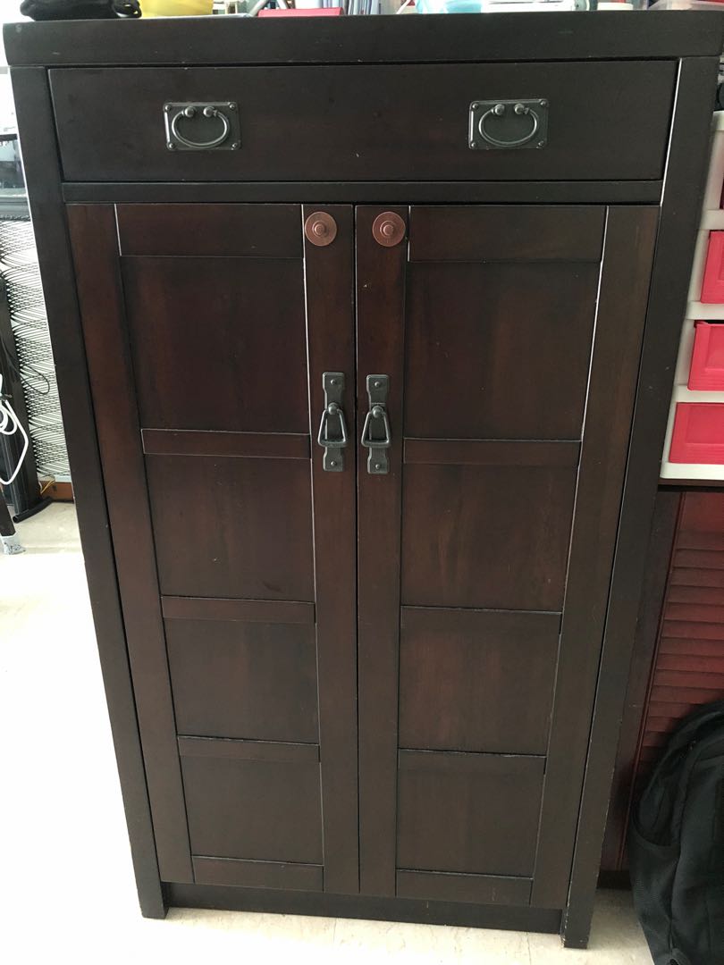 Mahogany Wood Shoe Rack (2-door), Furniture & Home Living, Furniture ...