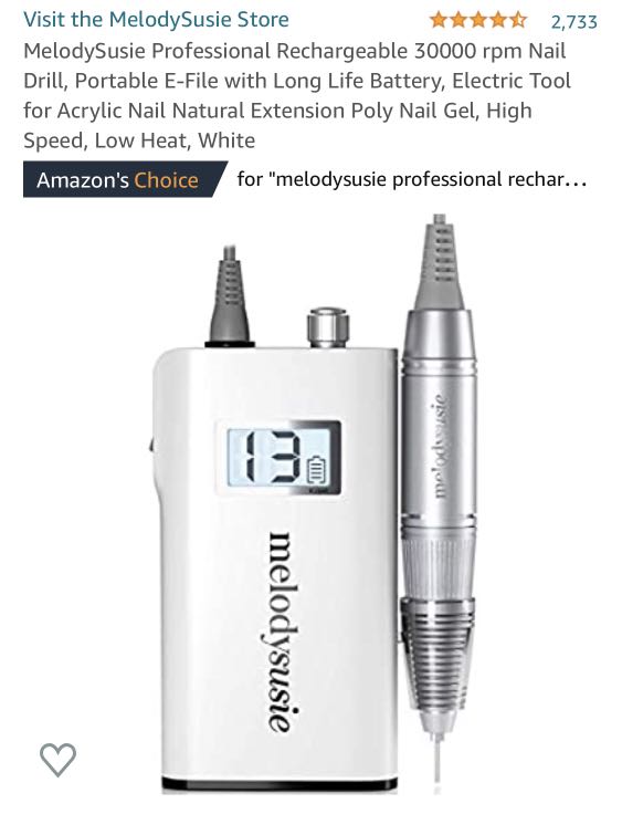 MelodySusie Professional Rechargeable 30000 rpm Nail Drill, Portable E ...