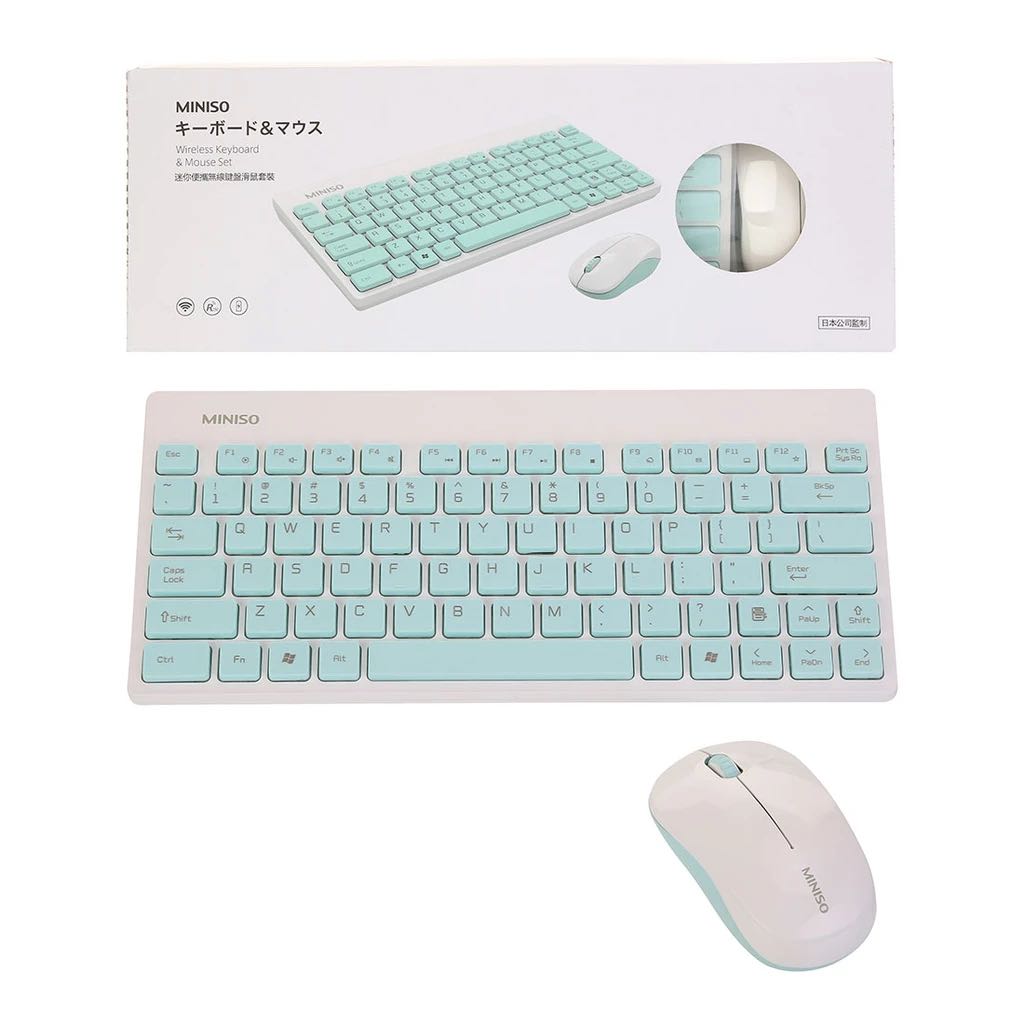 MiniSo Keyboard & Mouse - Mint Green, Electronics, Computer Parts ...