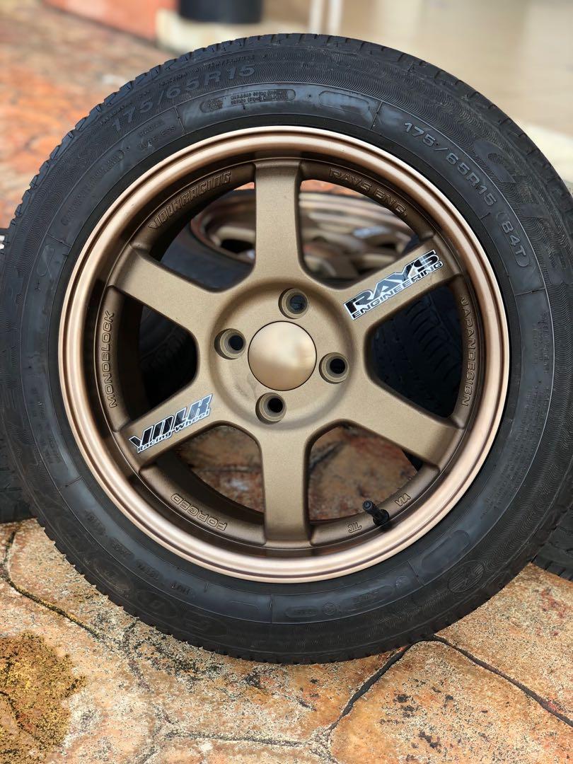 Rim TE37 15 inci pcd100, Auto Accessories on Carousell