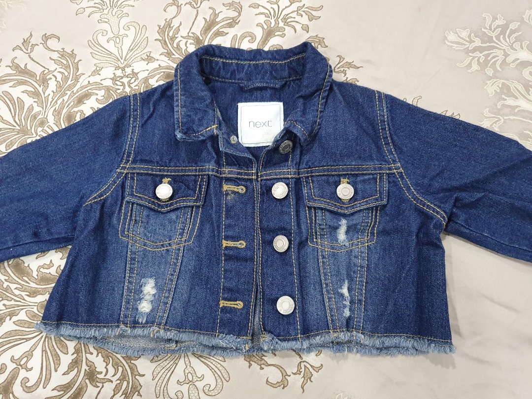 Toddler girl crop denim jacket, Babies & Kids, Babies & Kids Fashion on ...