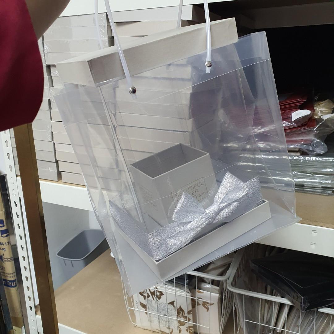 transparent pvc clear flower box, Furniture & Home Living, Home ...