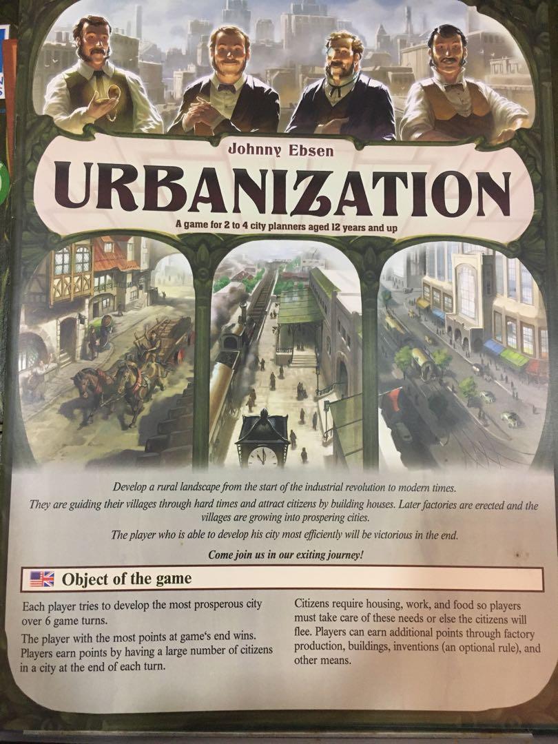 Urbanization board game, Hobbies & Toys, Toys & Games on Carousell