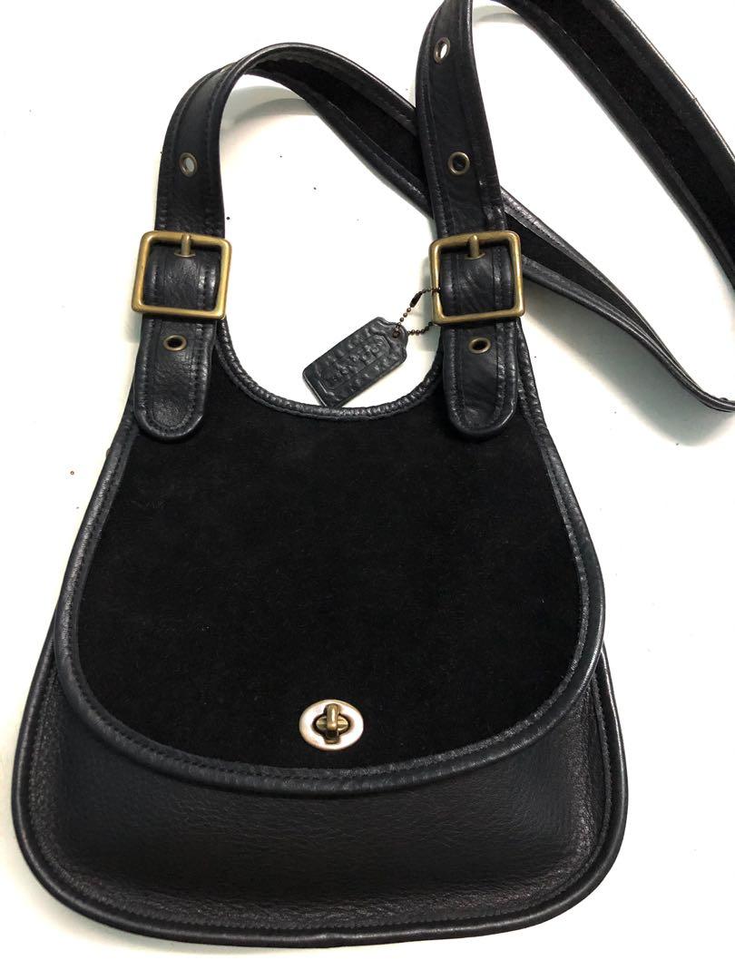Vintage Coach Rare Suede Leather Berkeley Saddle Bag, Luxury, Bags ...