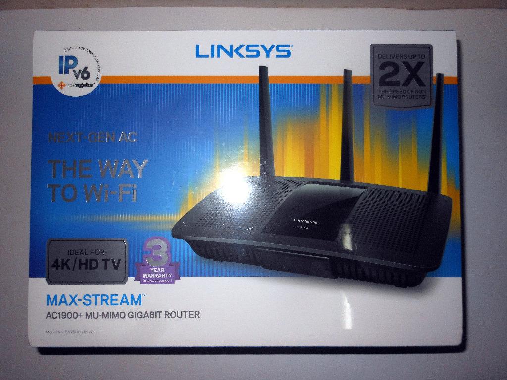全新 Linksys EA7500 v2 AC1900 雙頻無線路由器 Gigabit Lan Router For 4K/HDTV!, 電腦 ...