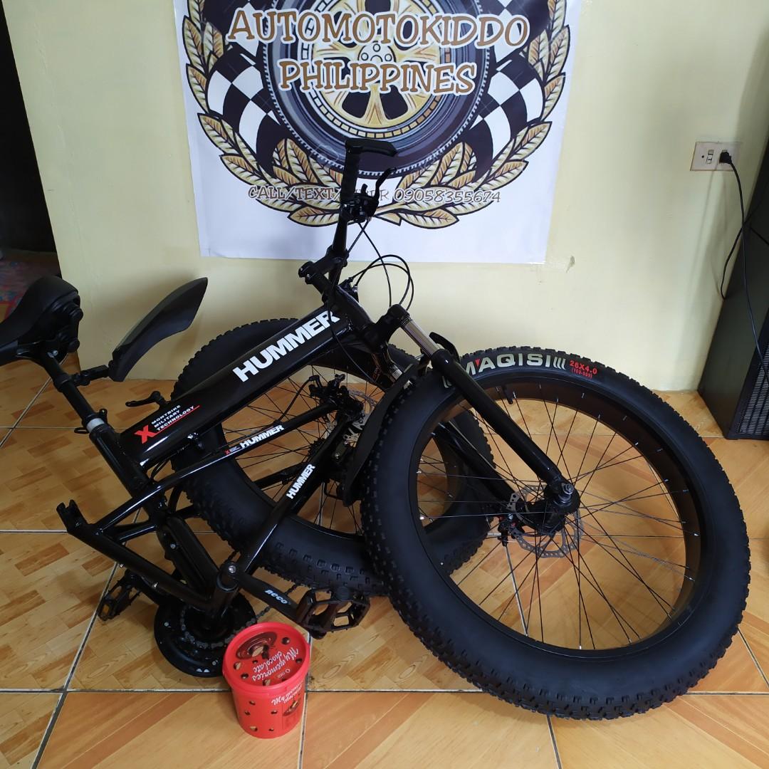 HUMMER fat tire bike alloy aluminum frame folding foldable shimano ...