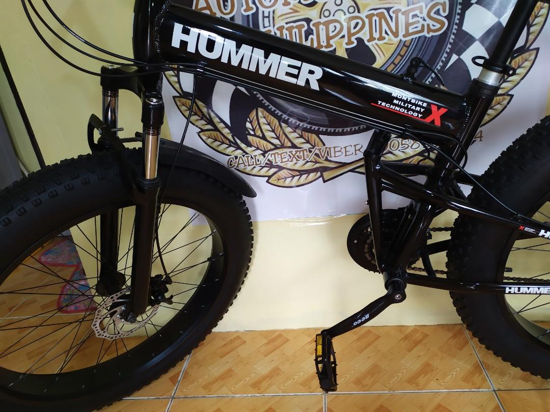 HUMMER fat tire bike alloy aluminum frame folding foldable shimano ...