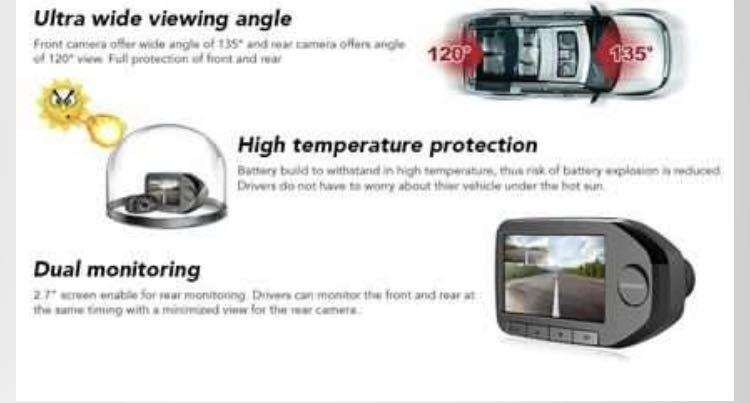 Papago GoSafe 360 Dual Car Camera FHD 1080, Car Accessories ...