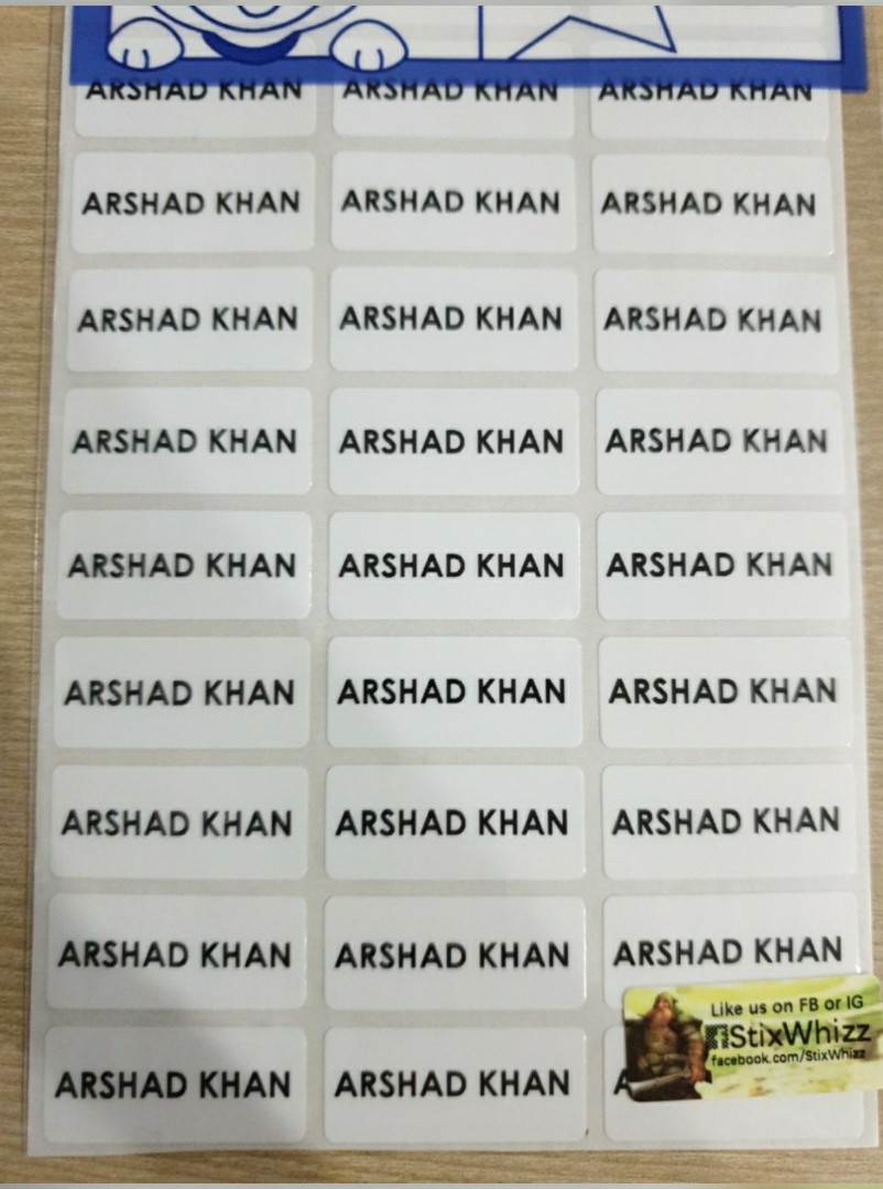 Plain White Name Sticker, Hobbies & Toys, Stationery & Craft, Art ...