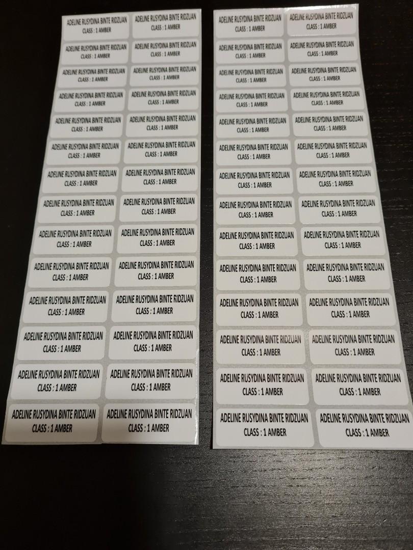 Plain White Name Sticker, Hobbies & Toys, Stationery & Craft, Art ...