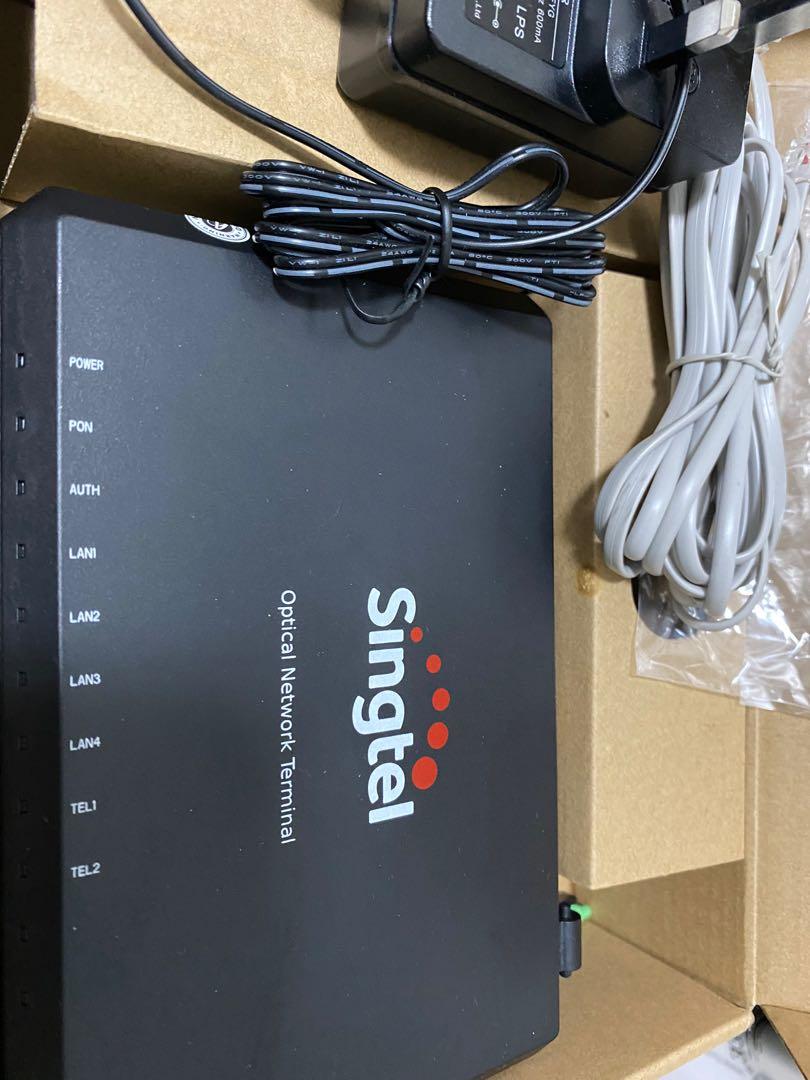 SingTel Optical Network Terminal set router fibre internet, Electronics ...