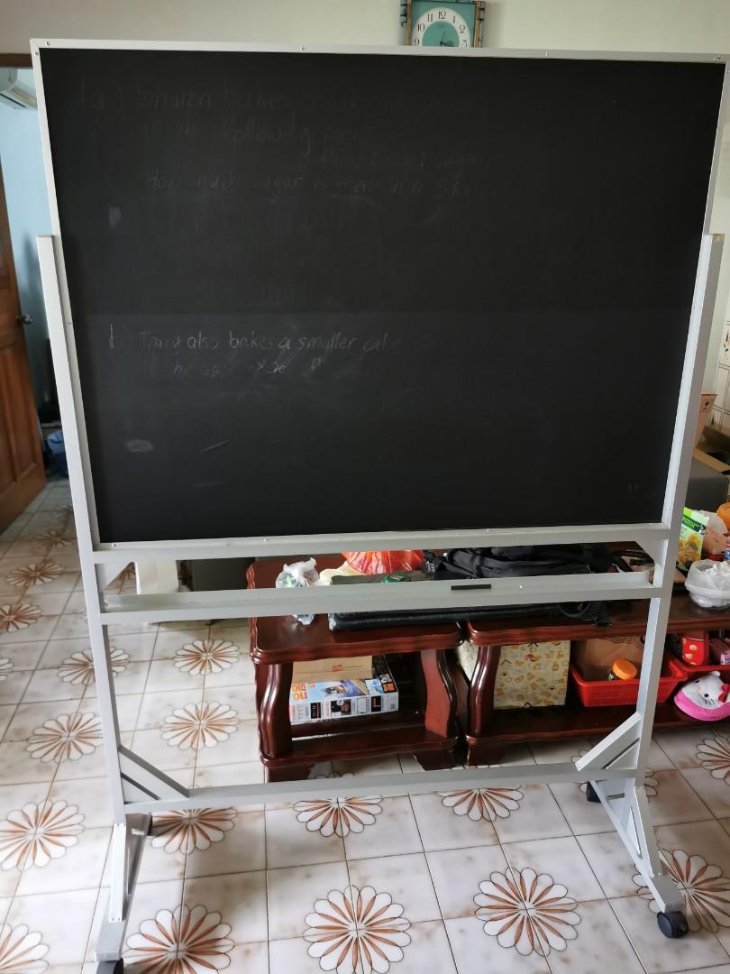 90cm by 120cm 2-in-1 movable whiteboard and blackboard., Hobbies & Toys ...