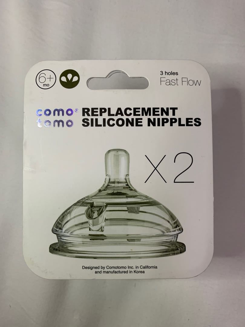 AUTHENTIC Comotomo Fast Flow Replacement Nipples, Babies & Kids ...