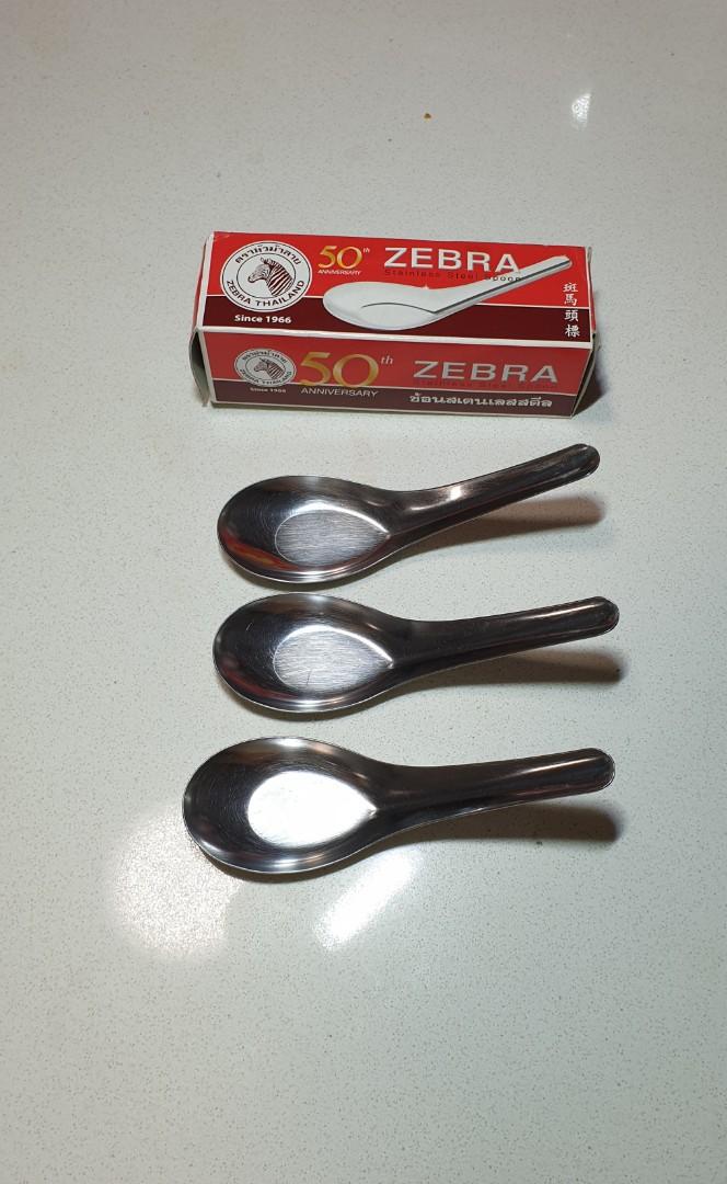 BNIB Zebra Stainless Steel Spoon, Furniture & Home Living, Kitchenware ...