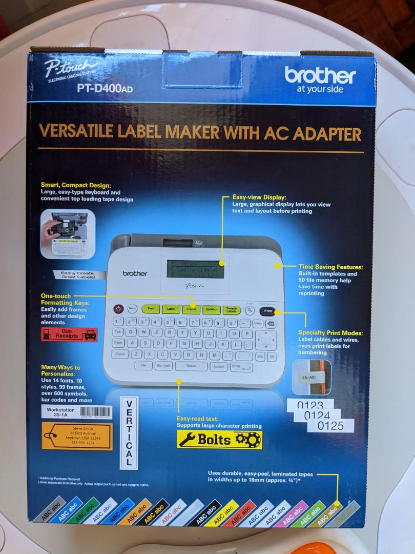Brother PT-D400 AD Label Maker, Computers & Tech, Printers, Scanners ...
