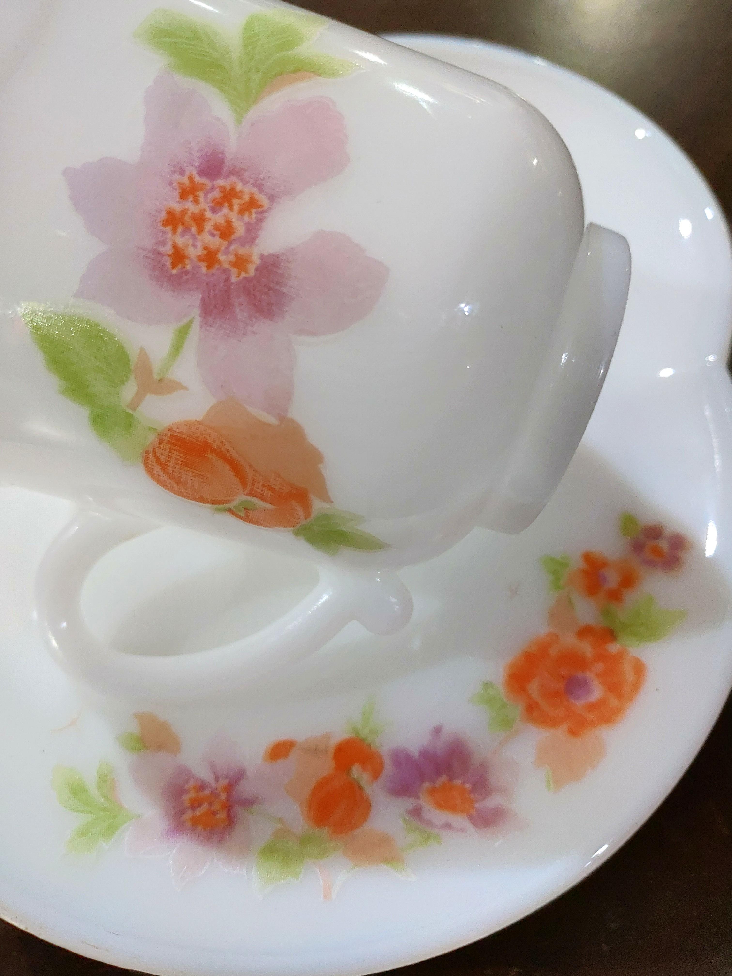HANAMAY Tea Cups With Cake Saucers, Furniture & Home Living ...