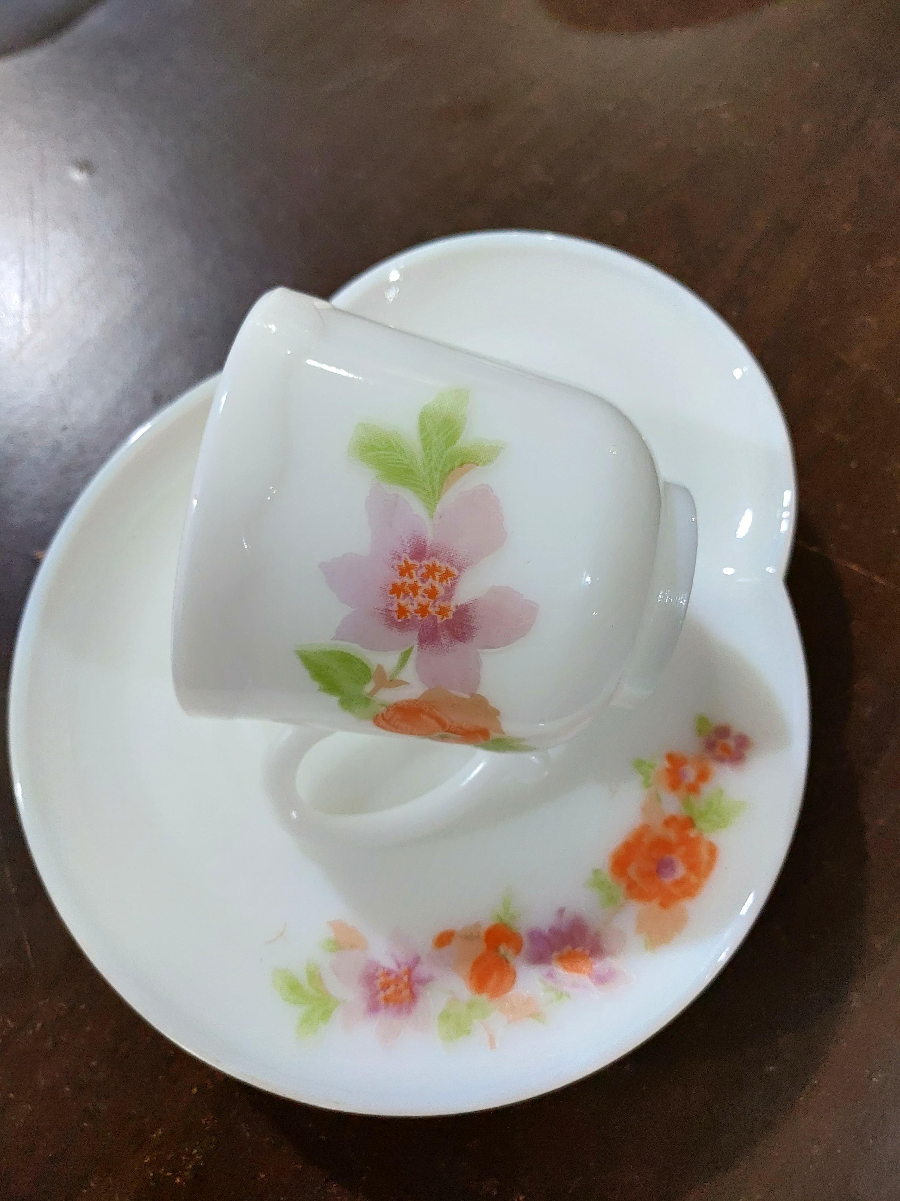 HANAMAY Tea Cups With Cake Saucers, Furniture & Home Living ...