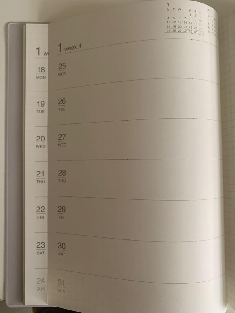 Muji 2021 Monthly Weekly Planner A5 (horizontal), Hobbies & Toys ...