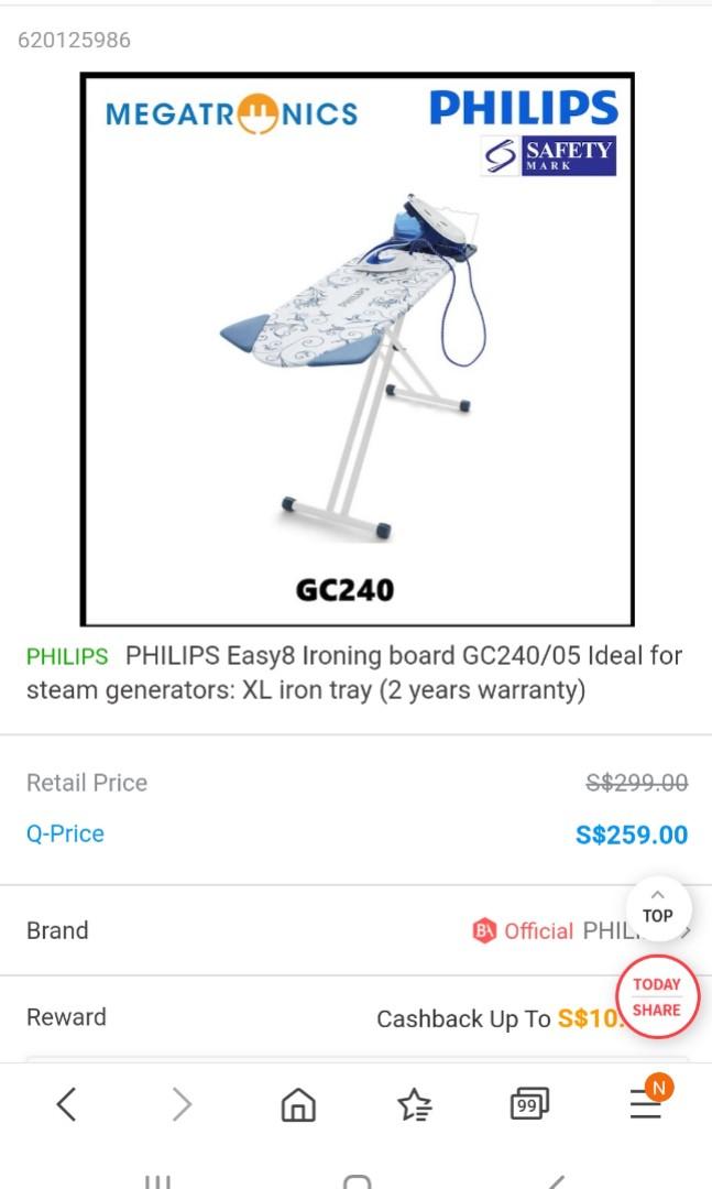 Philips Easy 8 Ironing Board (U.P. $259), Home Appliances, Cleaning ...