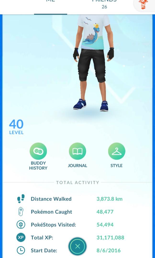 Pokemon Go Level 40 account, Toys & Games, Video Gaming, In-Game ...