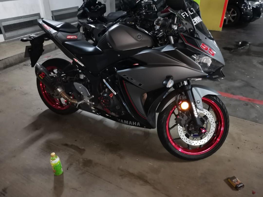 Yamaha r3 rim wrapping, Motorcycles, Motorcycle Apparel on Carousell