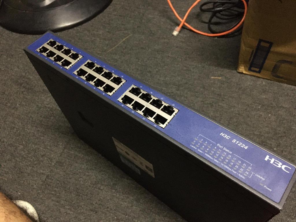 24 Port Gigabit Ethernet Switch H3C S1224 V2, Computers & Tech, Parts ...