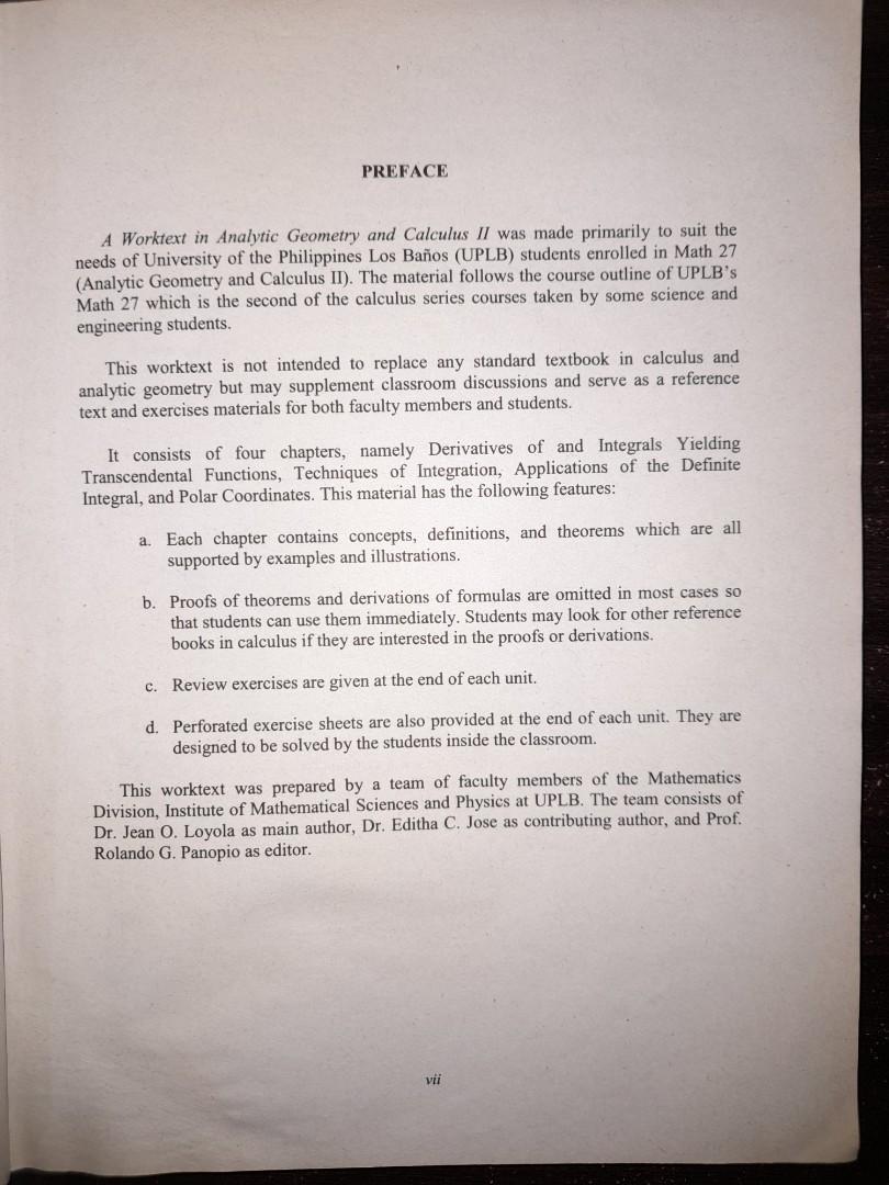 A Worktext in Analytic Geometry & Calculus II (UP Worktext), Hobbies ...